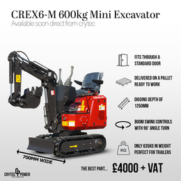 CREX6-M Petrol 600kg Micro / Mini Excavator Digger Loncin Engine – Crytec
